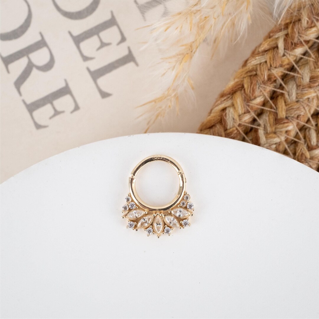 Septum Ring, 14K Gold Septum, Septum Jewelry, Solid Gold Septum Ring ...