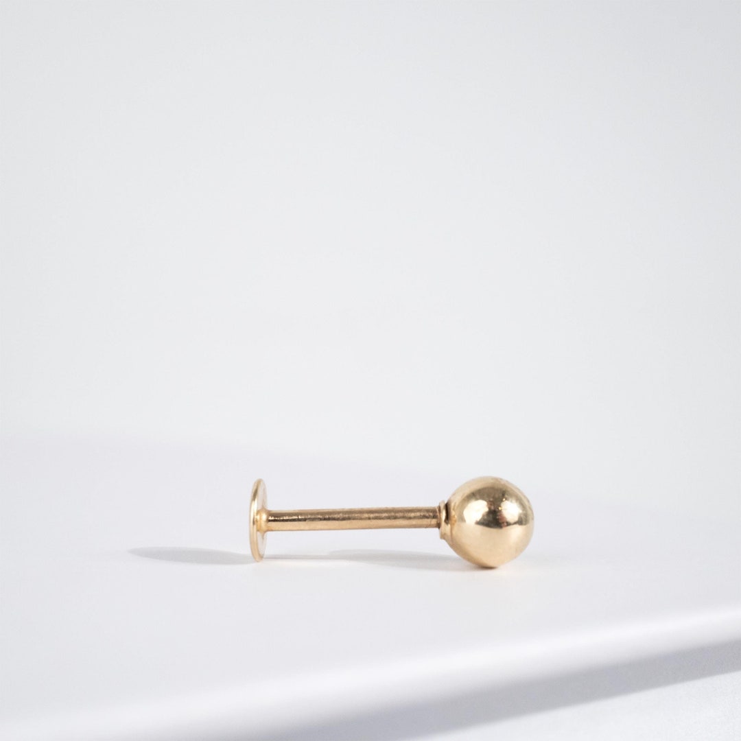 Tongue Piercings, 14K Gold Tongue Ring, Flat Back Studs, Tongue ...