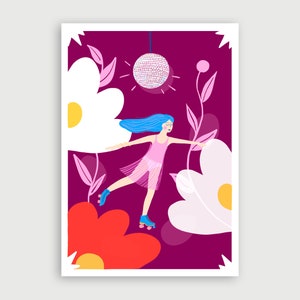 ROLLER FLOWER - Illustration A4 - Etsy