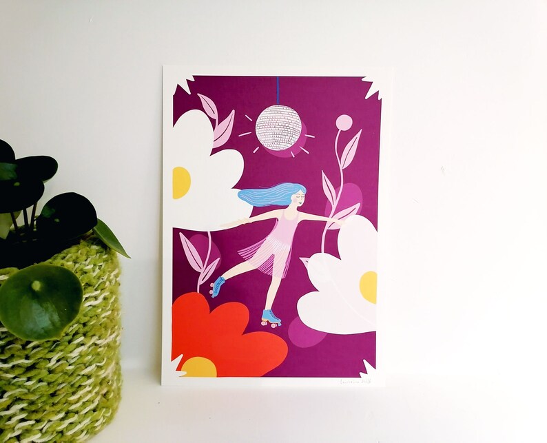 ROLLER FLOWER - Illustration A4 - Etsy
