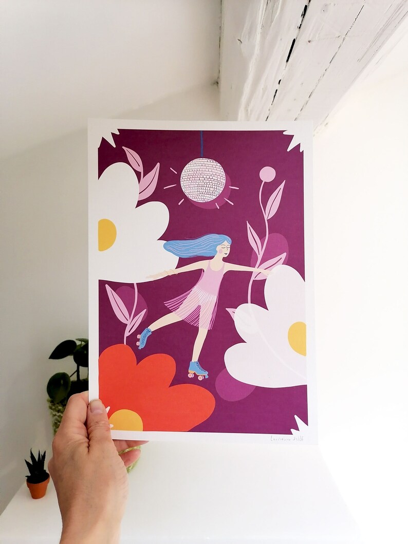 ROLLER FLOWER - Illustration A4 - Etsy