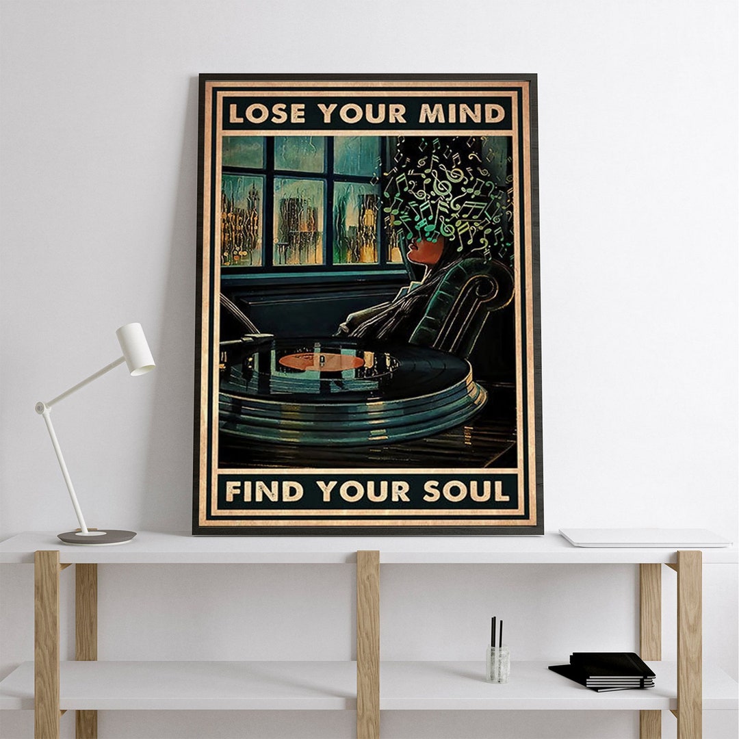 Music Lose Your Mind Find Your Soul Poster, Pot Head Music Girl Print ...