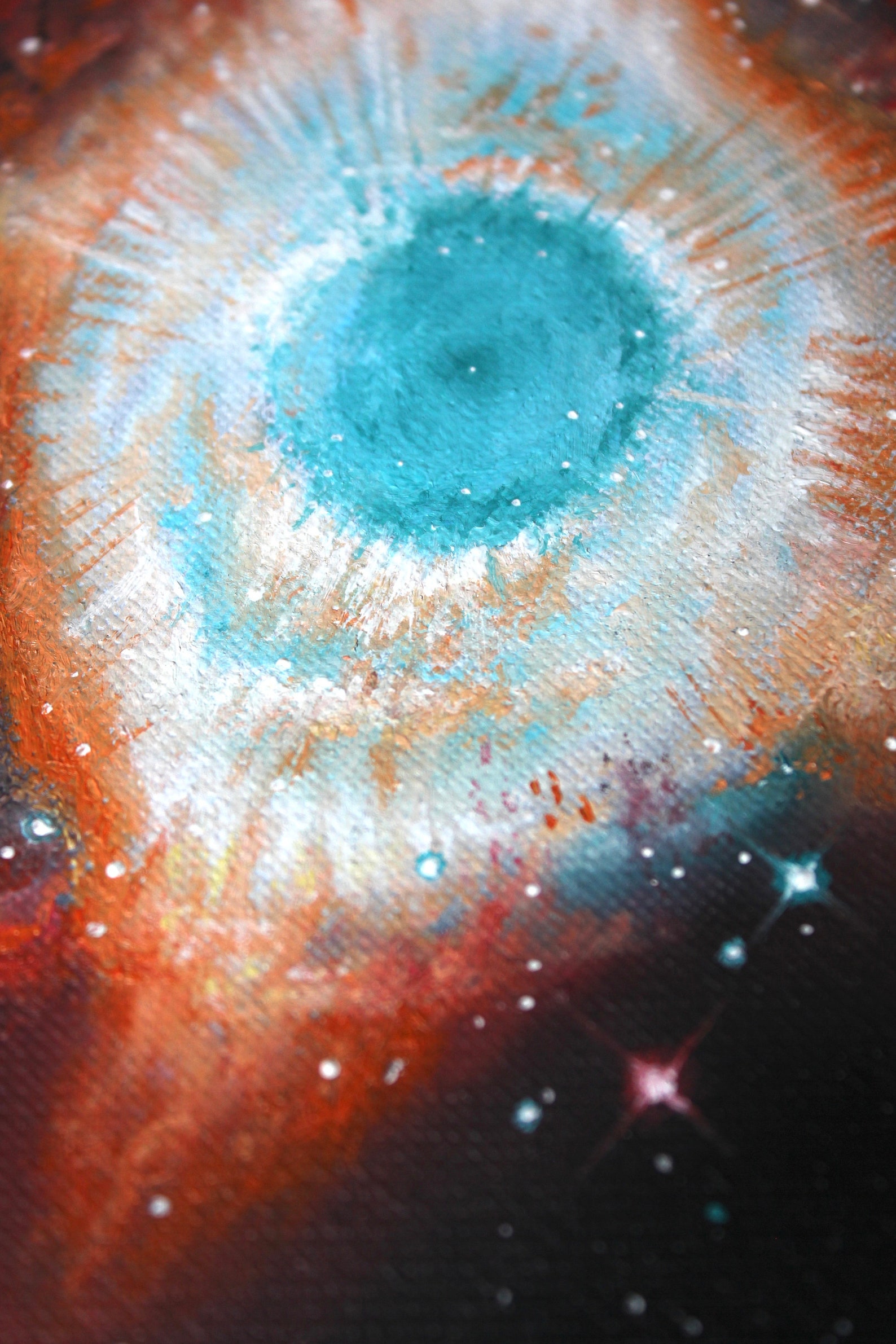Helix Nebula Oil Painting: Cosmos Astronomy Art With Easel - Etsy