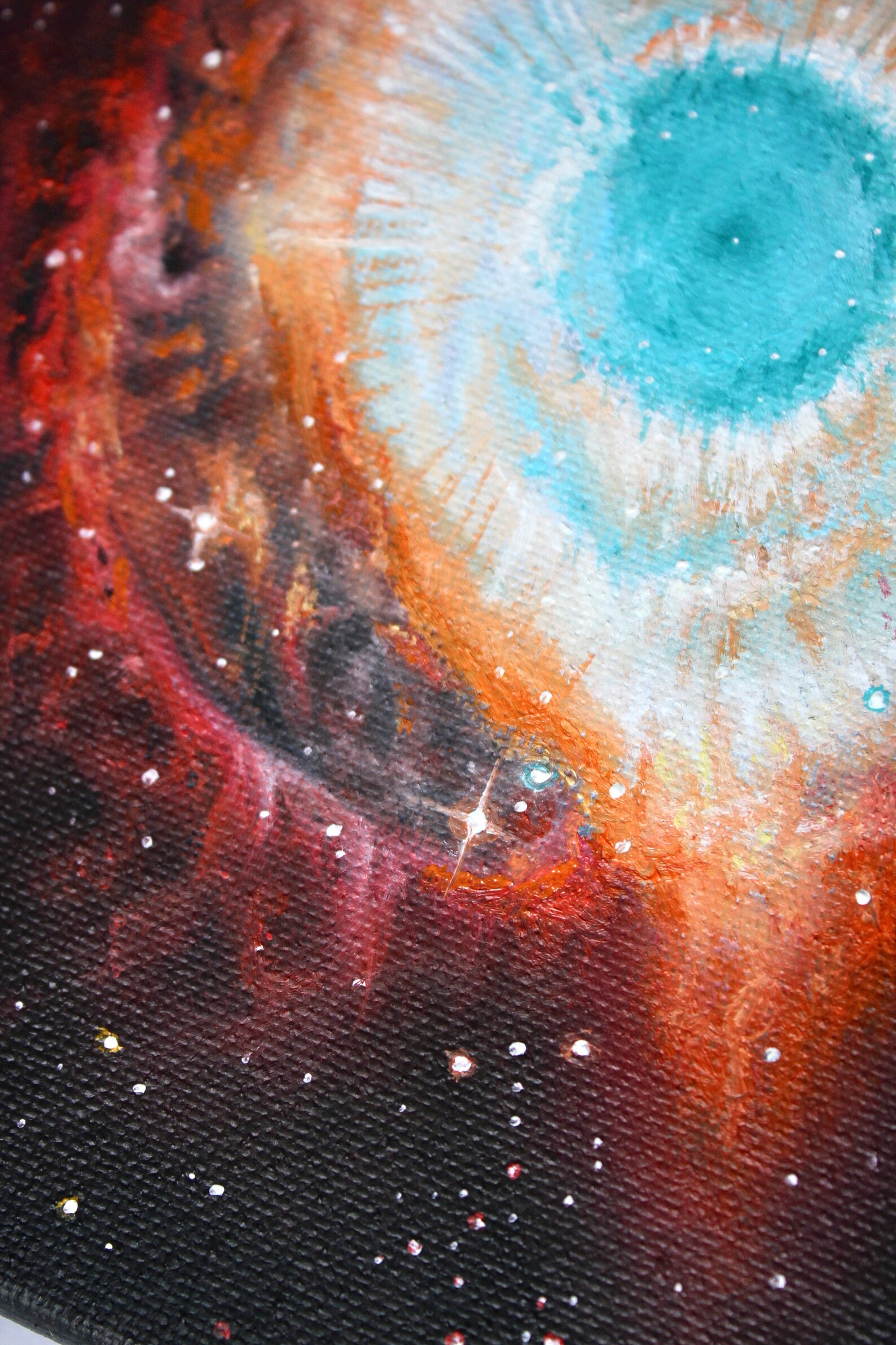 Helix Nebula Oil Painting: Cosmos Astronomy Art With Easel - Etsy