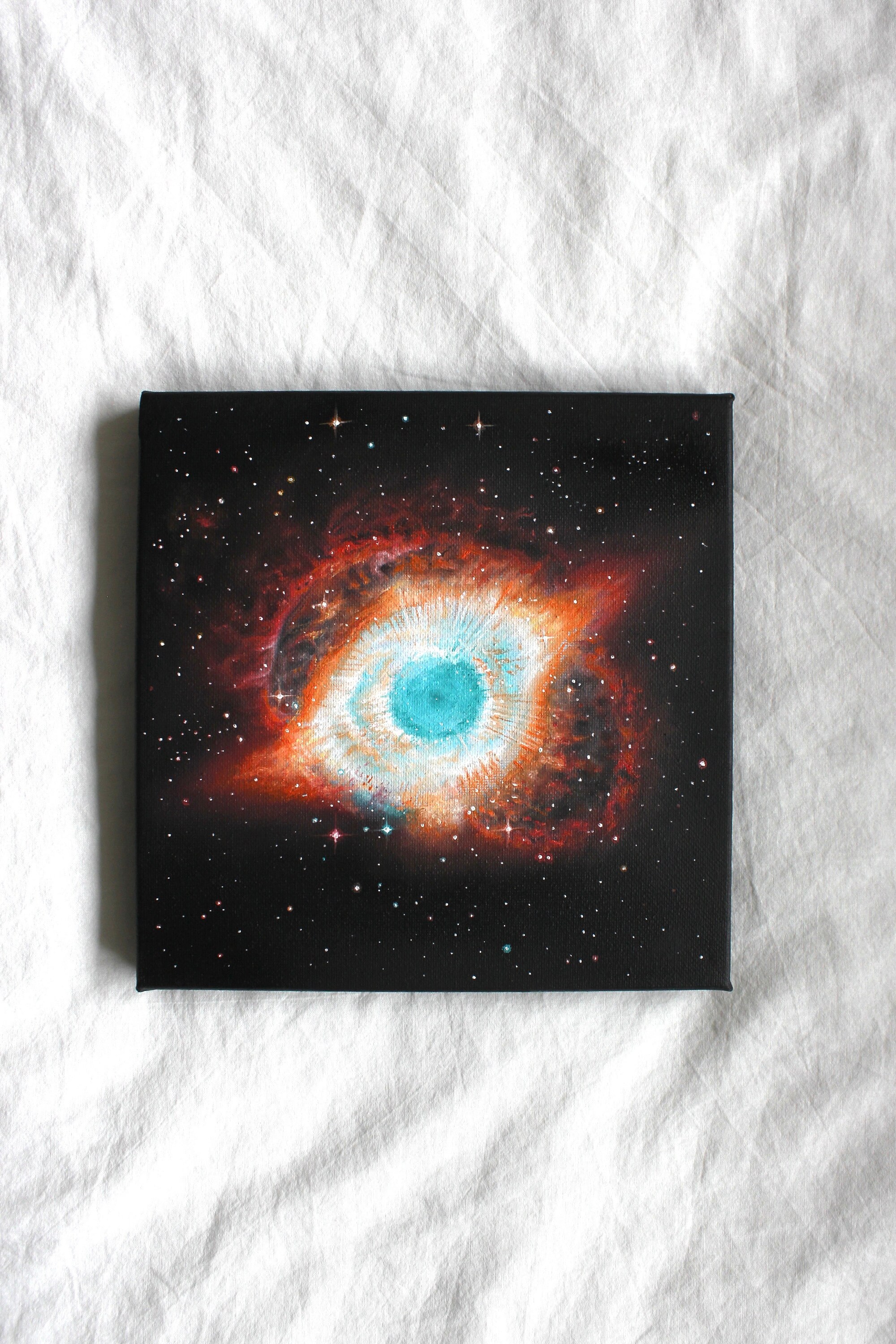 Helix Nebula Oil Painting: Cosmos Astronomy Art With Easel - Etsy