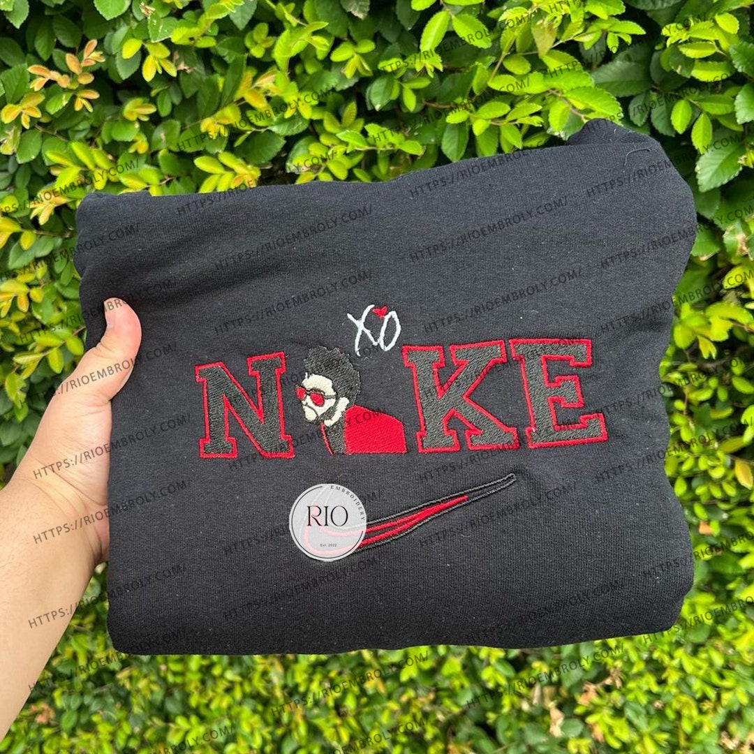 The Weeknd Crewneck Embroidered Sweatshirt the Weeknd Swoosh - Etsy