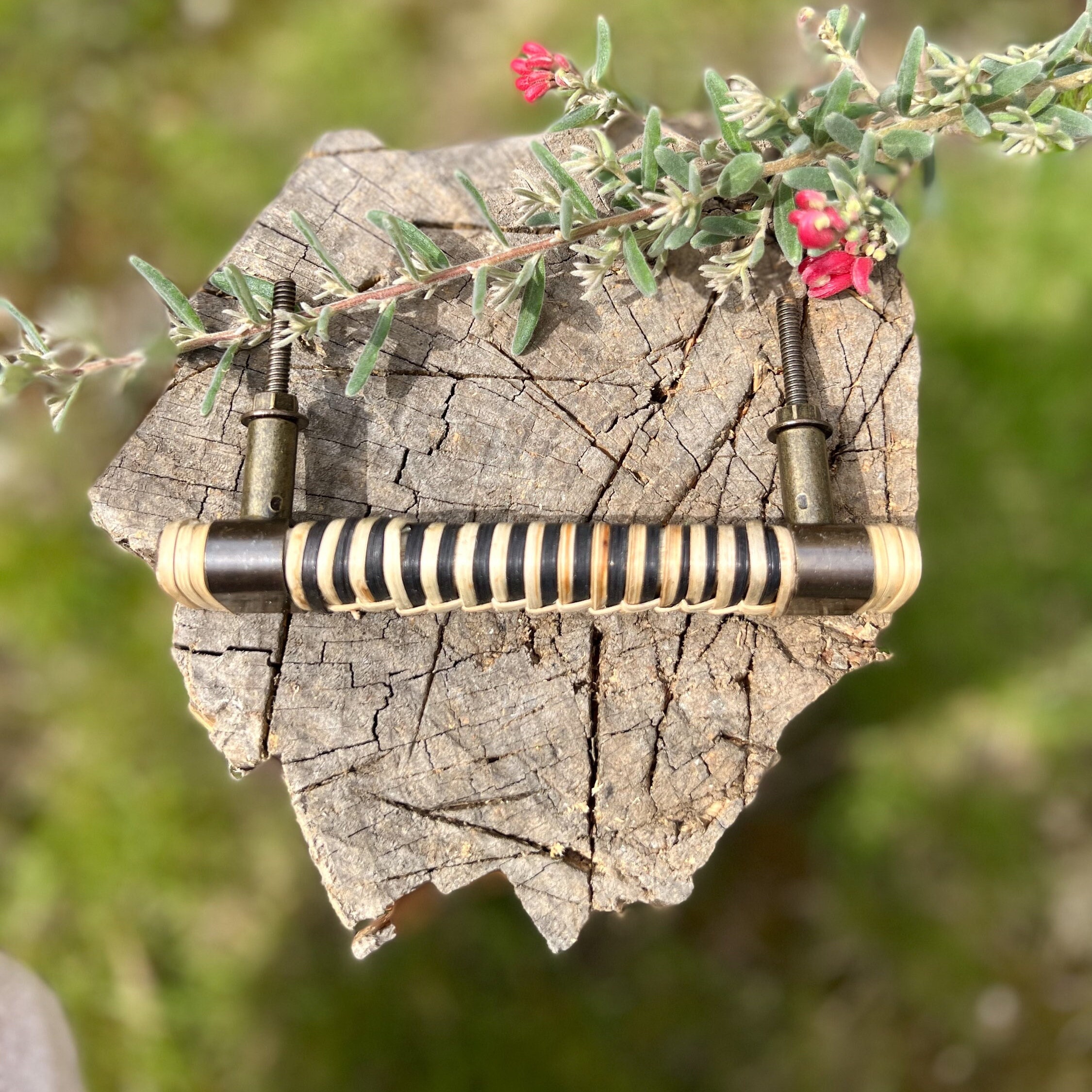 Large Black & Natural Rattan Handle Upcycled Furniture - Etsy UK