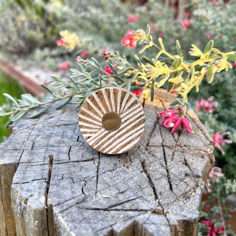 Sunrise Wooden Knob Modern Knob Wooden Cabinet Handles - Etsy