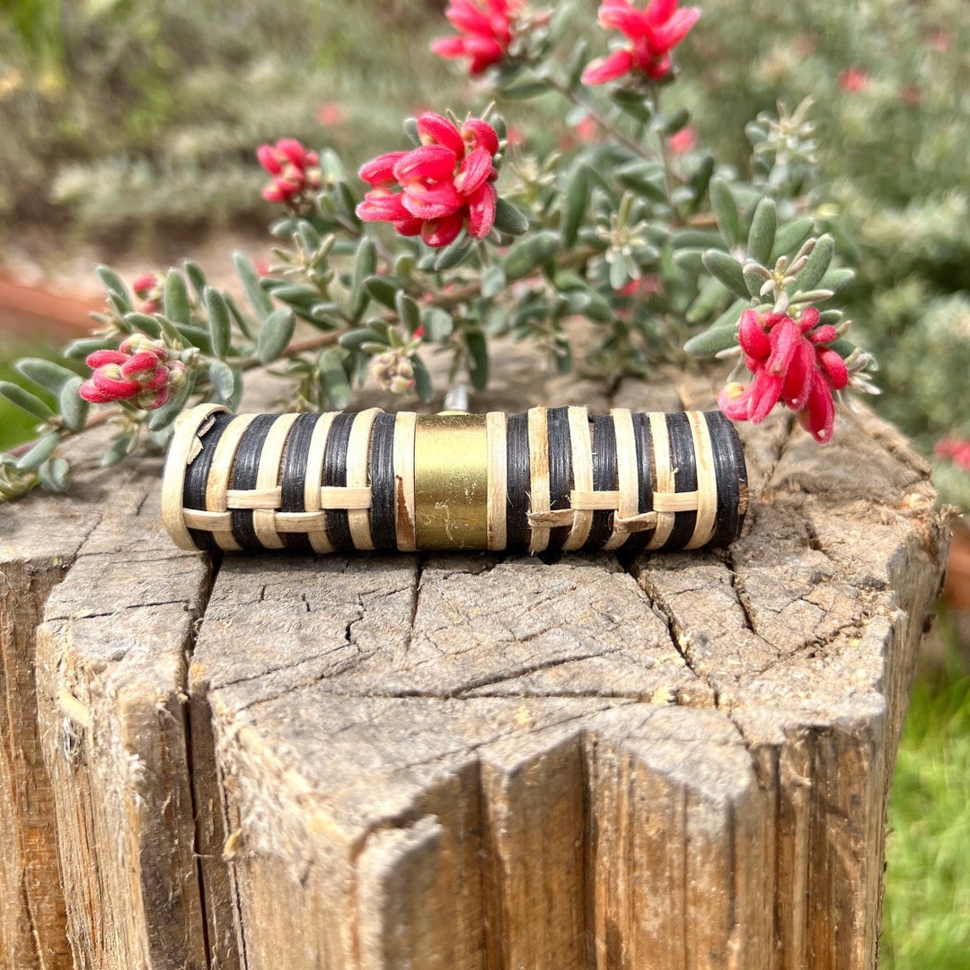 Black & Natural Rattan Pull, Rattan Pull, Black Rattan Hardware ...