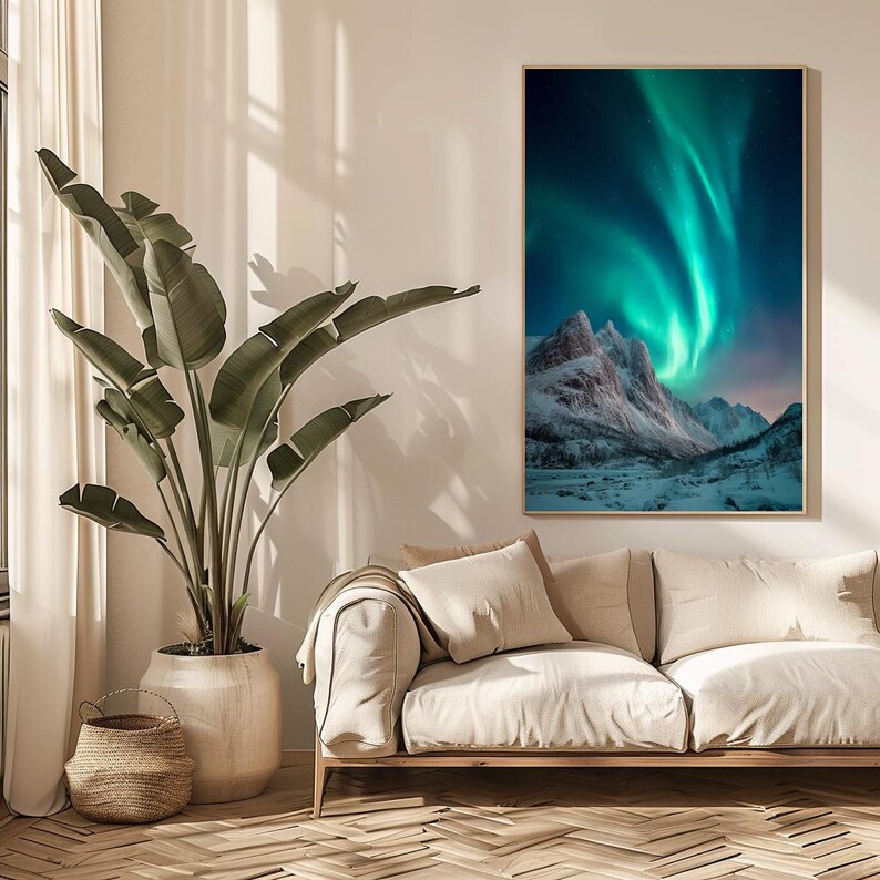 Majestic Northern Lights Printable Art | Aurora Borealis Wall Decor ...