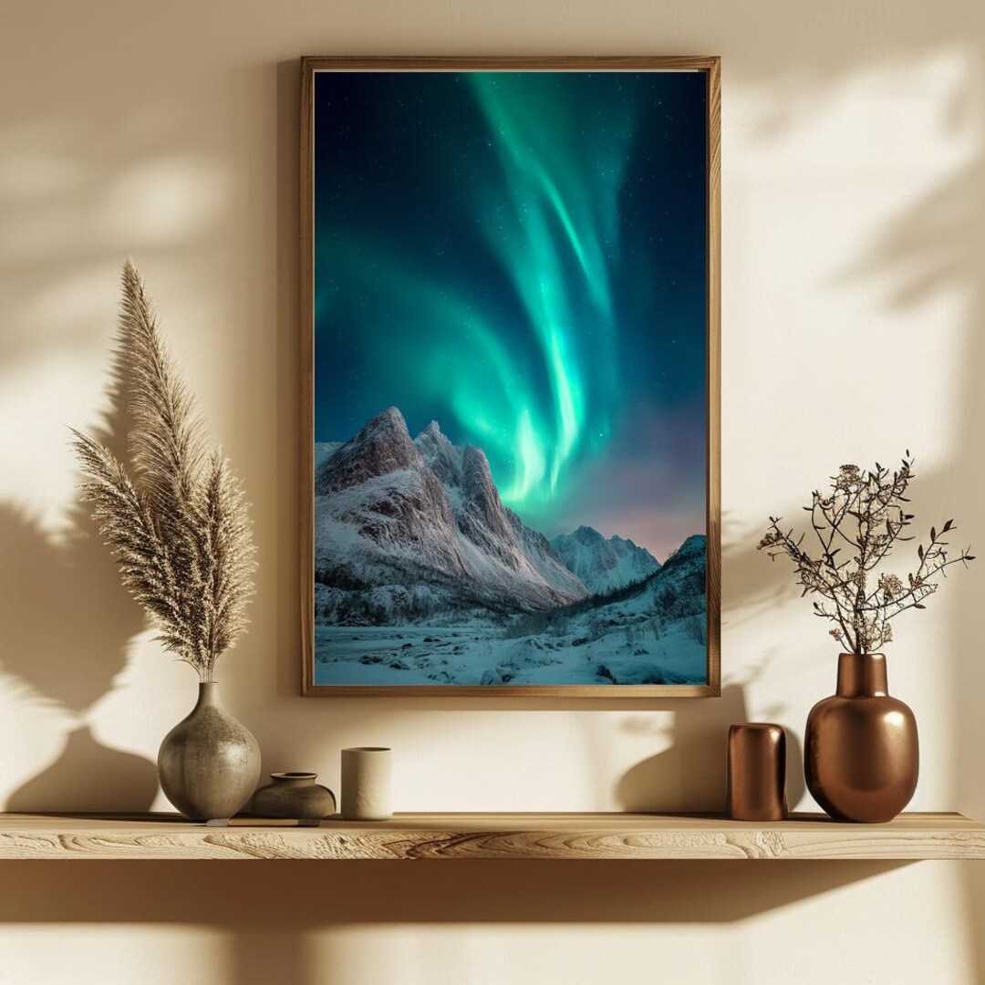 Majestic Northern Lights Printable Art | Aurora Borealis Wall Decor ...