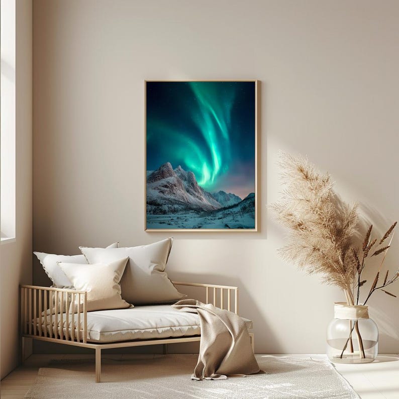 Majestic Northern Lights Printable Art | Aurora Borealis Wall Decor ...