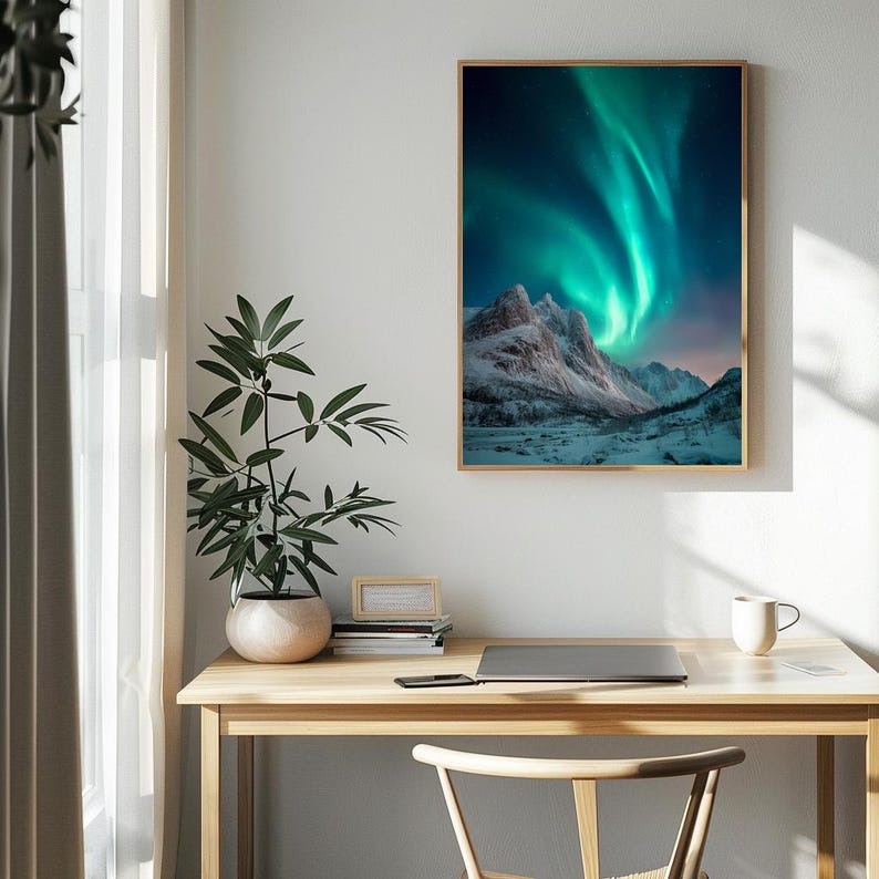 Majestic Northern Lights Printable Art | Aurora Borealis Wall Decor ...