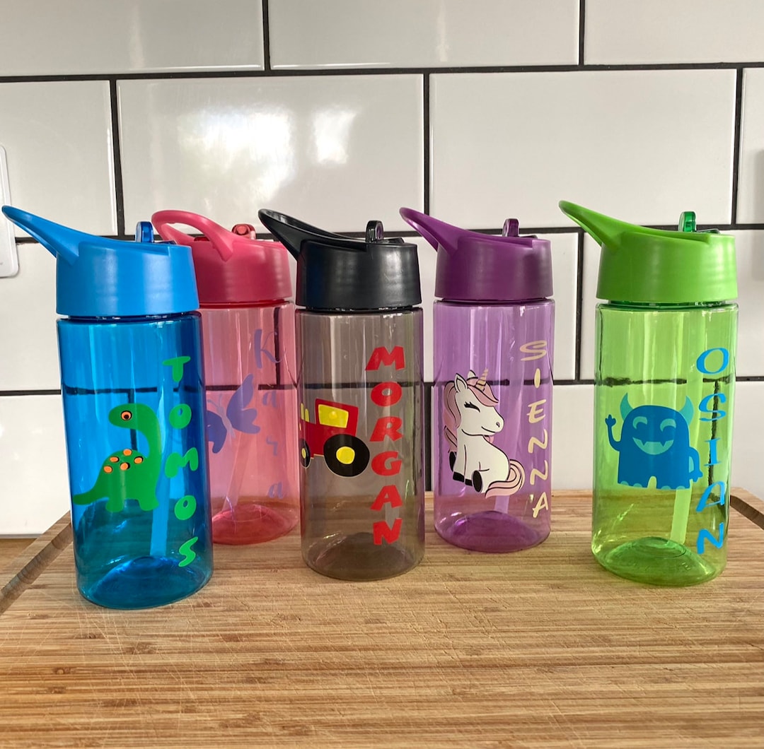 Personalised Kids Mini Water Bottles With Straw / Back to School ...