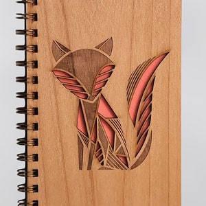 Laser Cut Fox Engraved Notebook Cover CDR File | CNC File, Laser ...