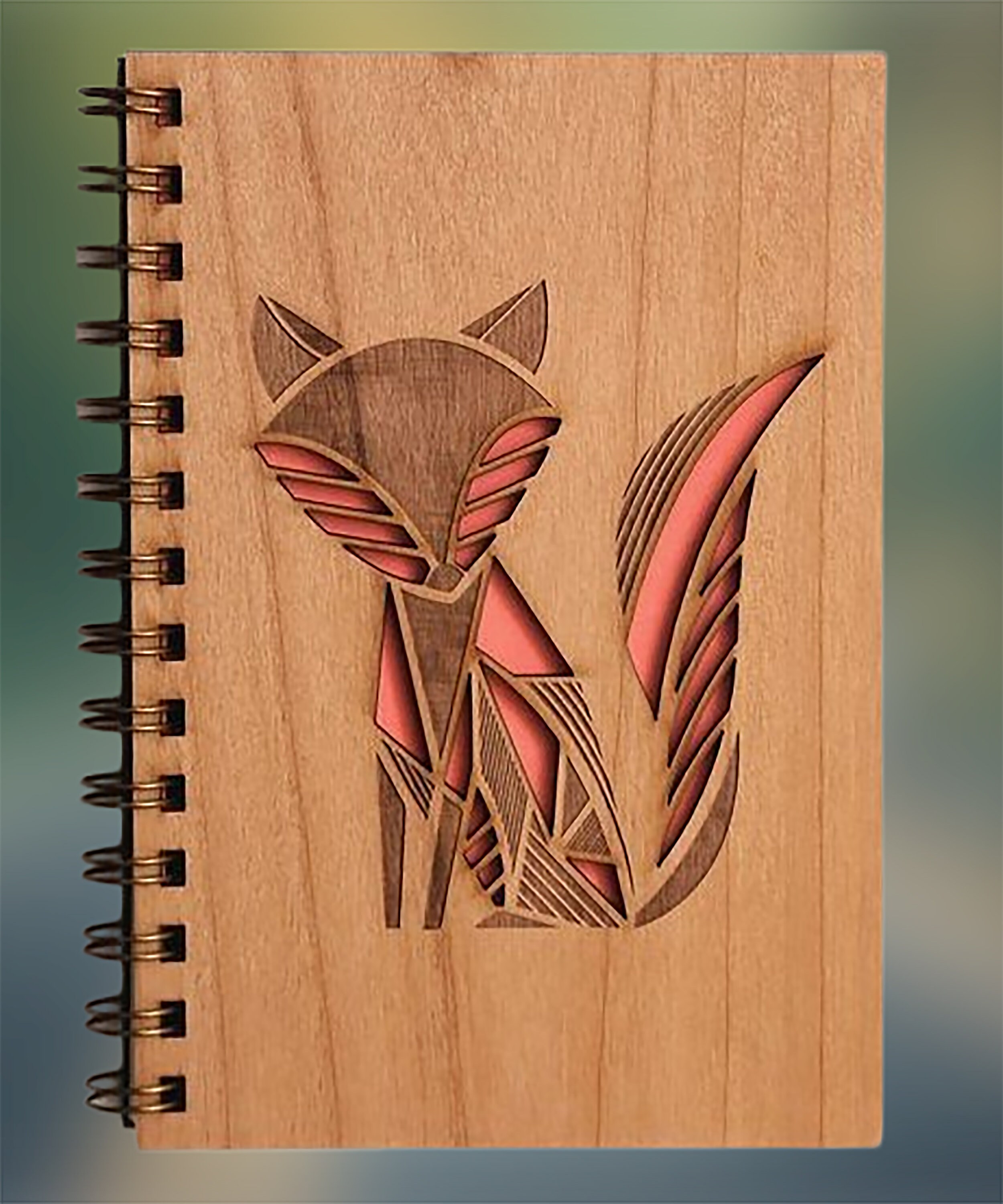 Laser Cut Fox Engraved Notebook Cover CDR File CNC File, Laser Cutting ...