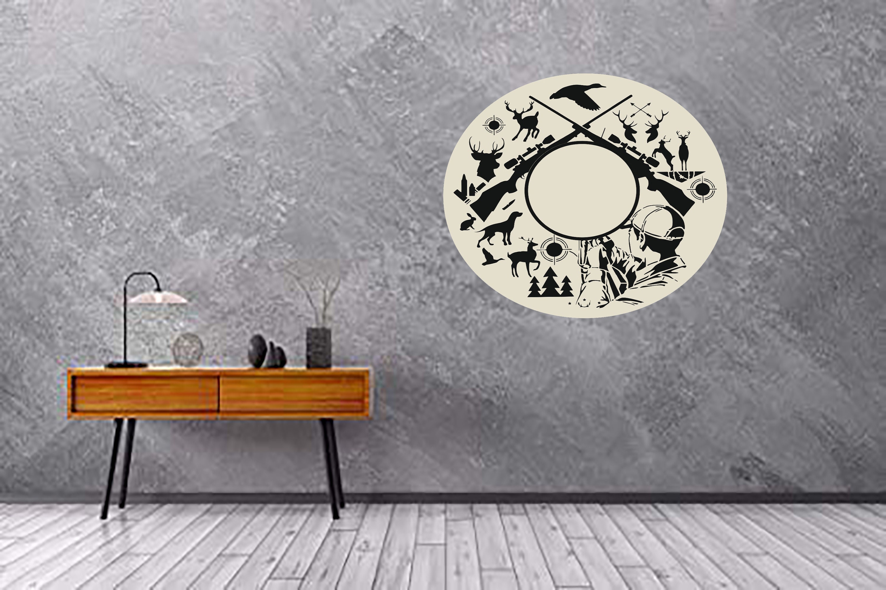 Hunter Wild Animals Wall Clock Hunting Wall Decor| CNC File, Laser ...