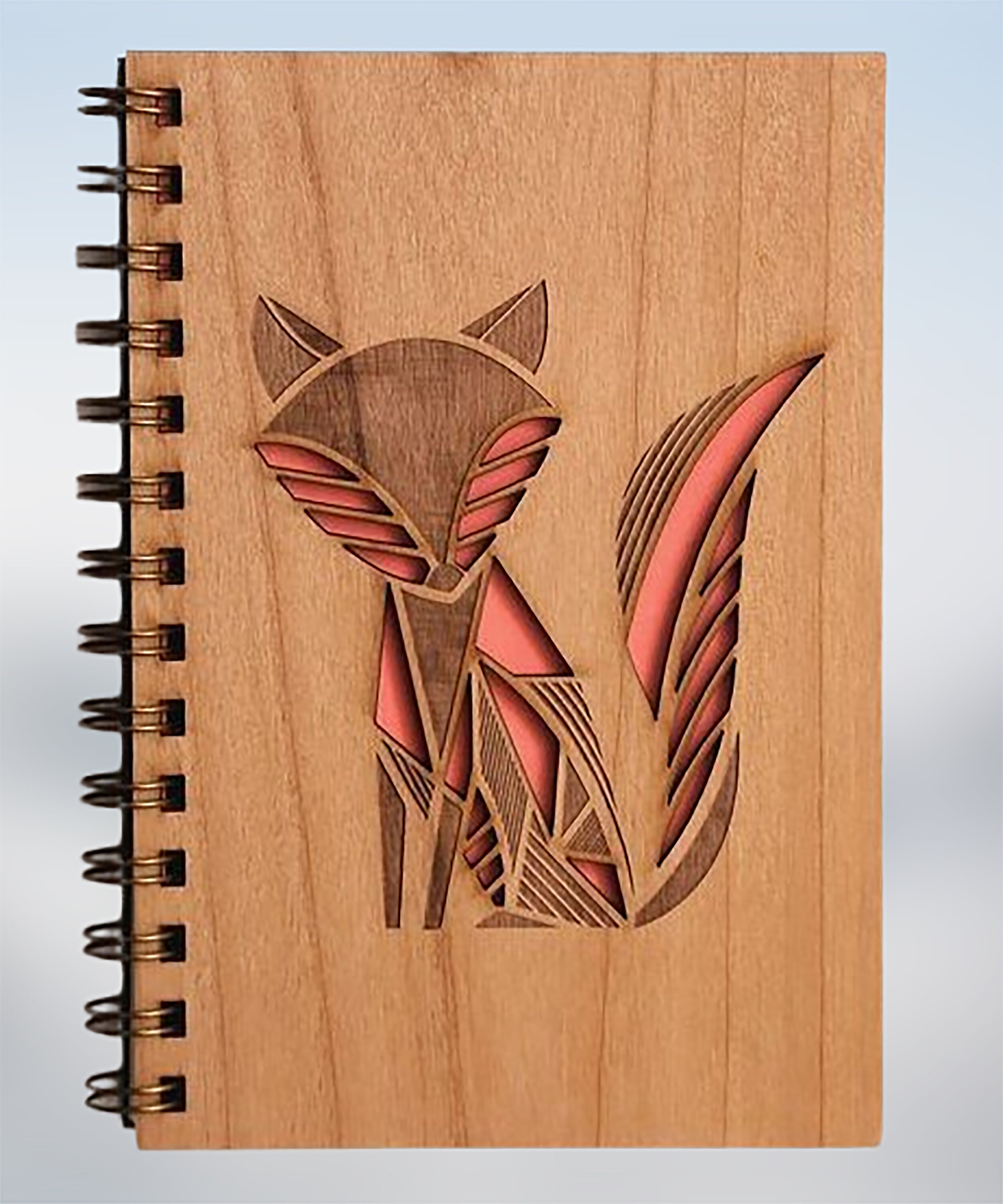 Laser Cut Fox Engraved Notebook Cover CDR File CNC File, Laser Cutting ...