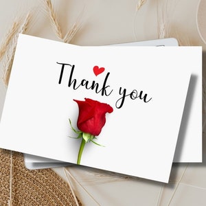 Red and White Thank You Card Standard Size 14.8 X - Etsy