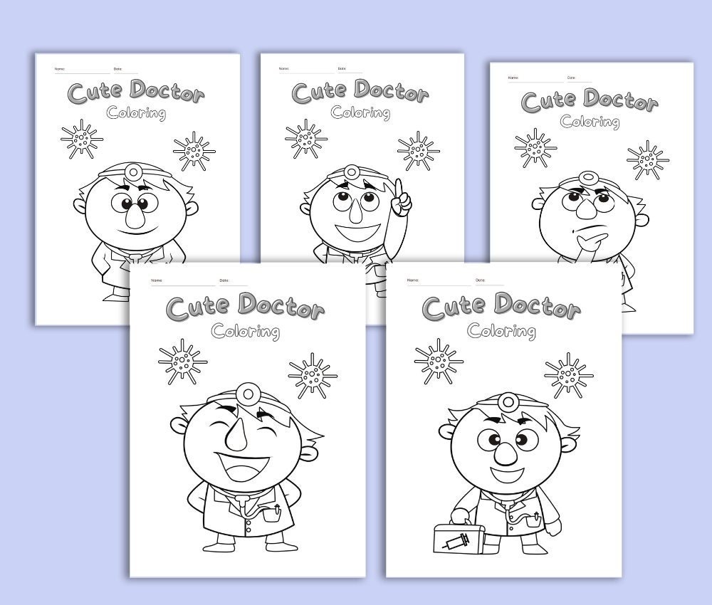 Cute Doctor Coloring Worksheet for Kids Printable |kids Activity Kits ...