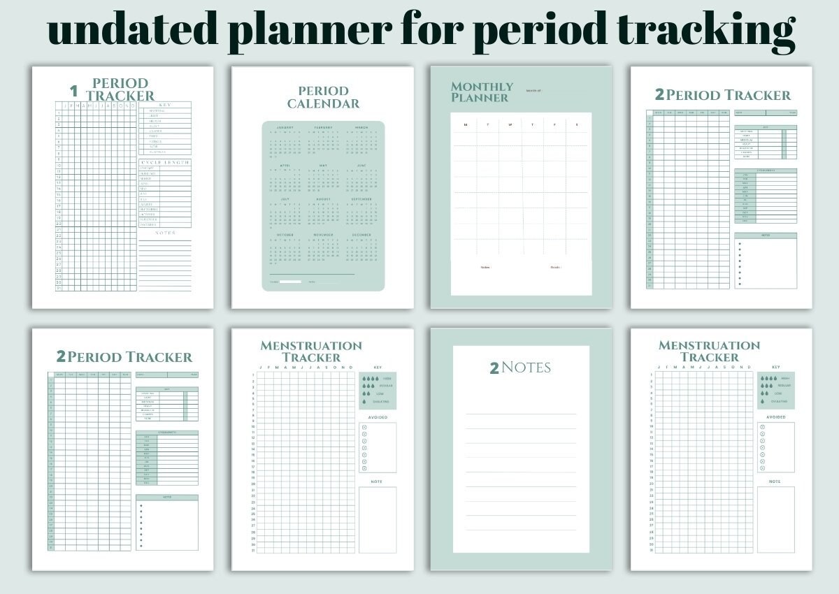 Menstrual Period Tracker Personal Planner Inserts Tracker: PMS Tracker ...