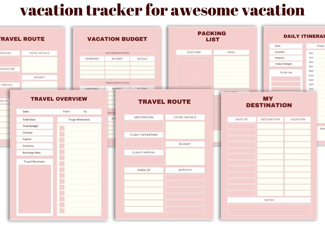 Travel Planner: Explore the World Itinerary Notes & Expenses Trip ...