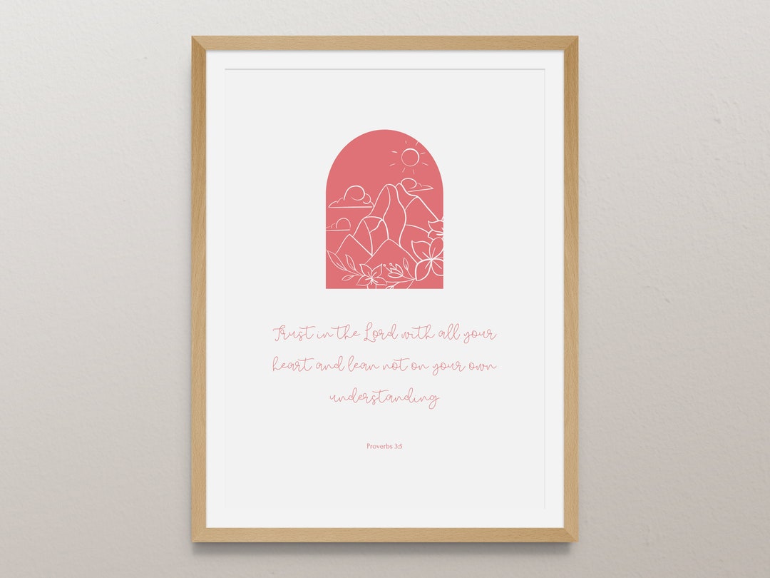 Proverbs 3:5 ‘trust in the Lord With All Your Heart’ Printable Bible ...
