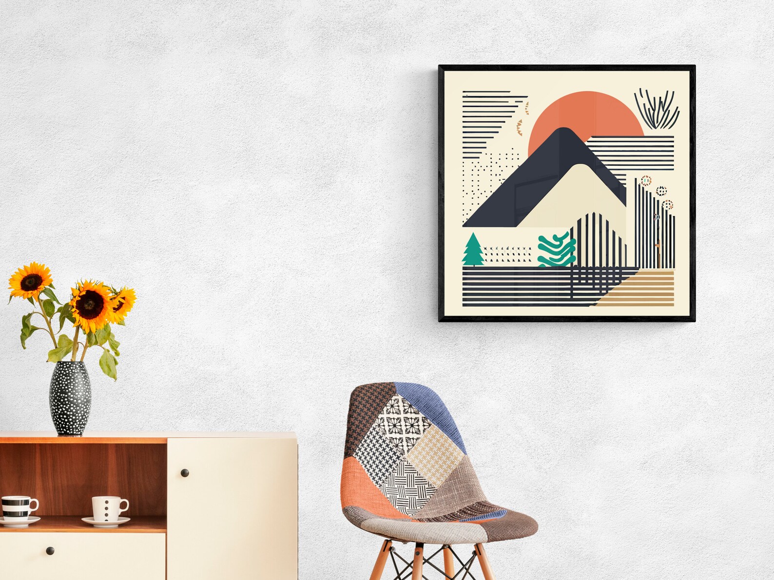 Minimalist Nature Art Print: Tranquil Landscapes With Geometric ...