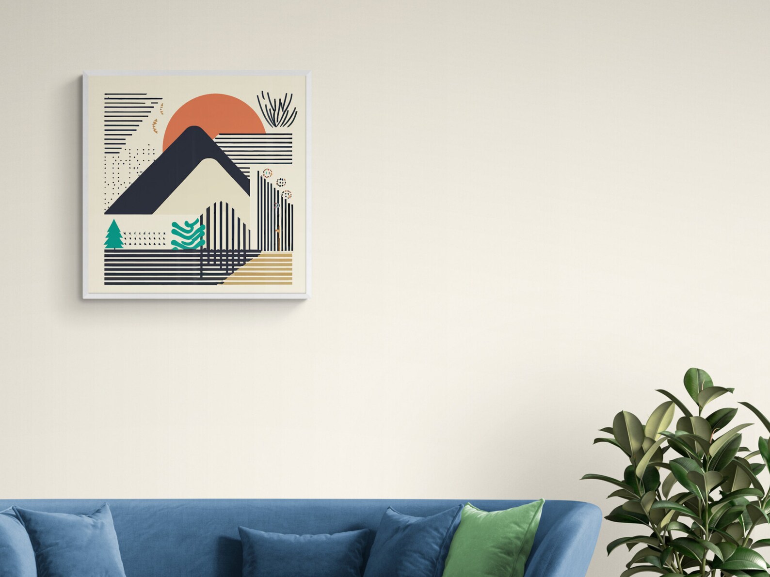 Minimalist Nature Art Print: Tranquil Landscapes With Geometric ...