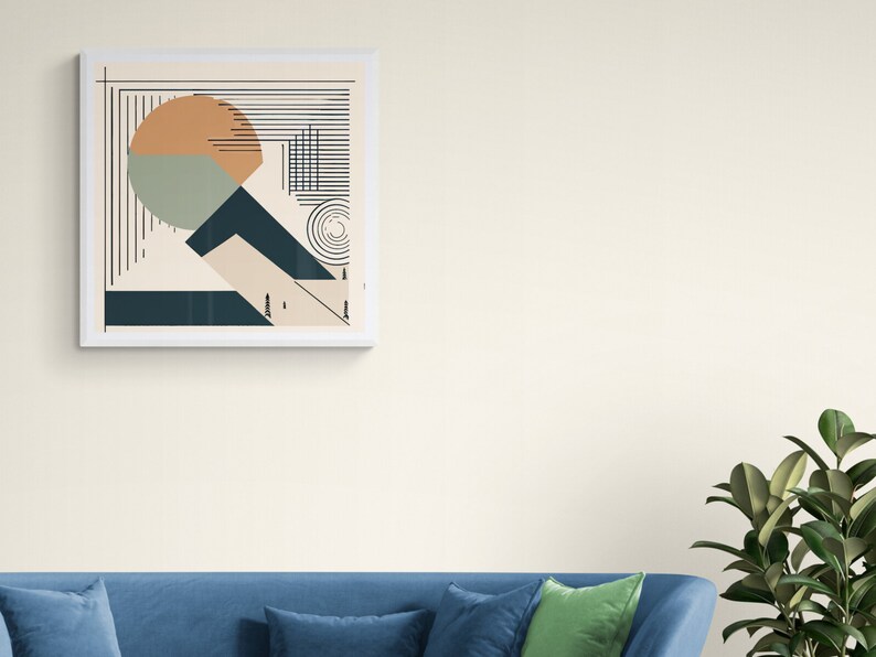 Minimalist Nature Art Print: Landscapes With Geometric Patterns | Retro ...