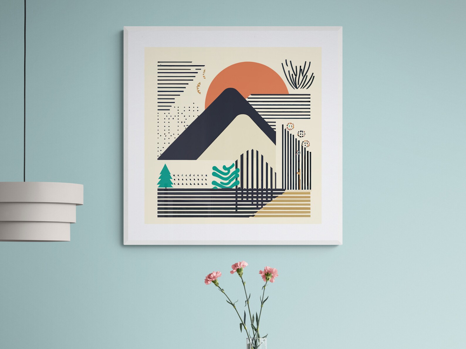 Minimalist Nature Art Print: Tranquil Landscapes With Geometric ...