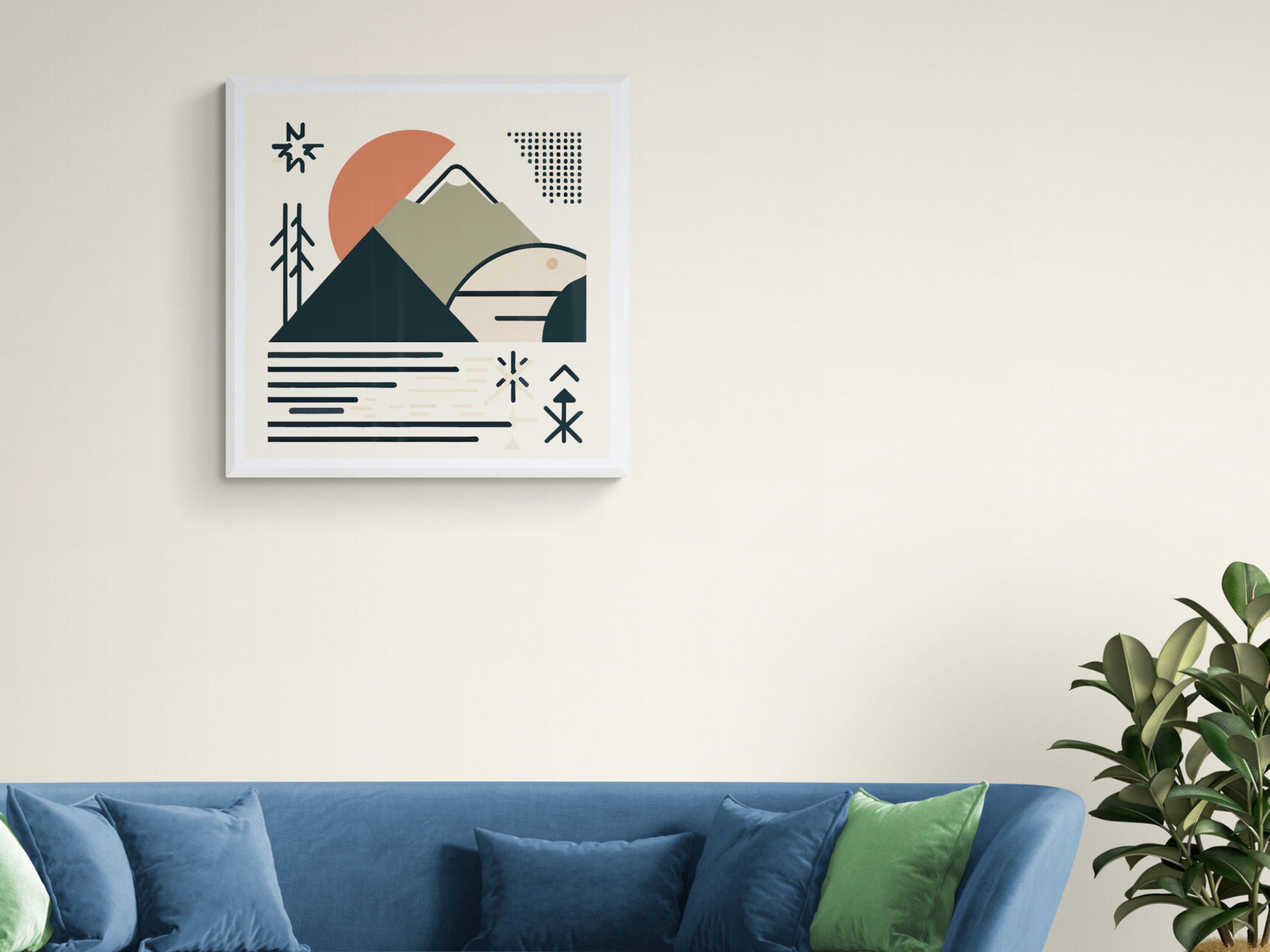Minimalist Nature Art Print: Tranquil Landscapes With Geometric ...