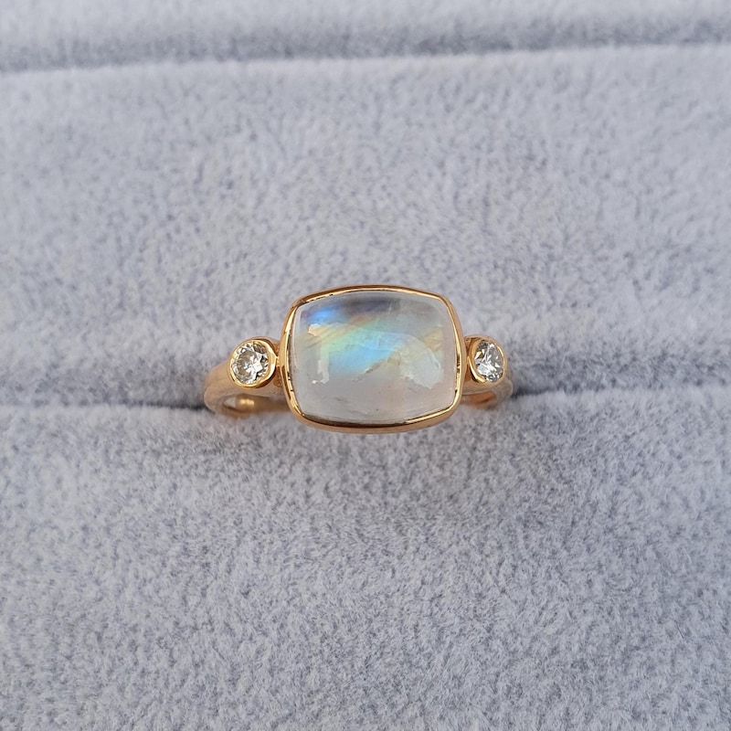 Gold Moonstone Ring - Etsy