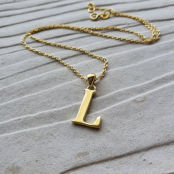 Initial Necklace L - Etsy