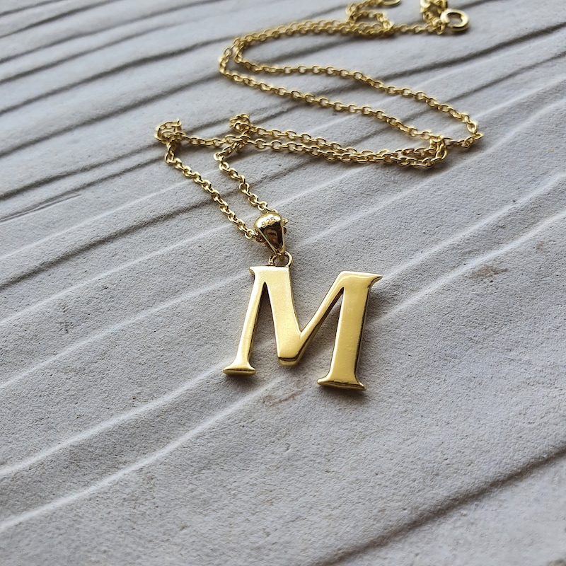 M Necklace - Etsy