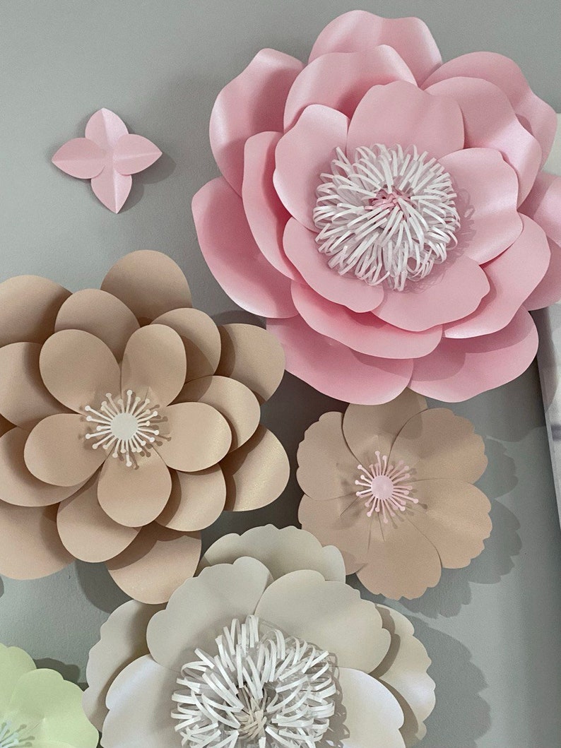 Pastel Rainbow Paper Flowers Set - Etsy