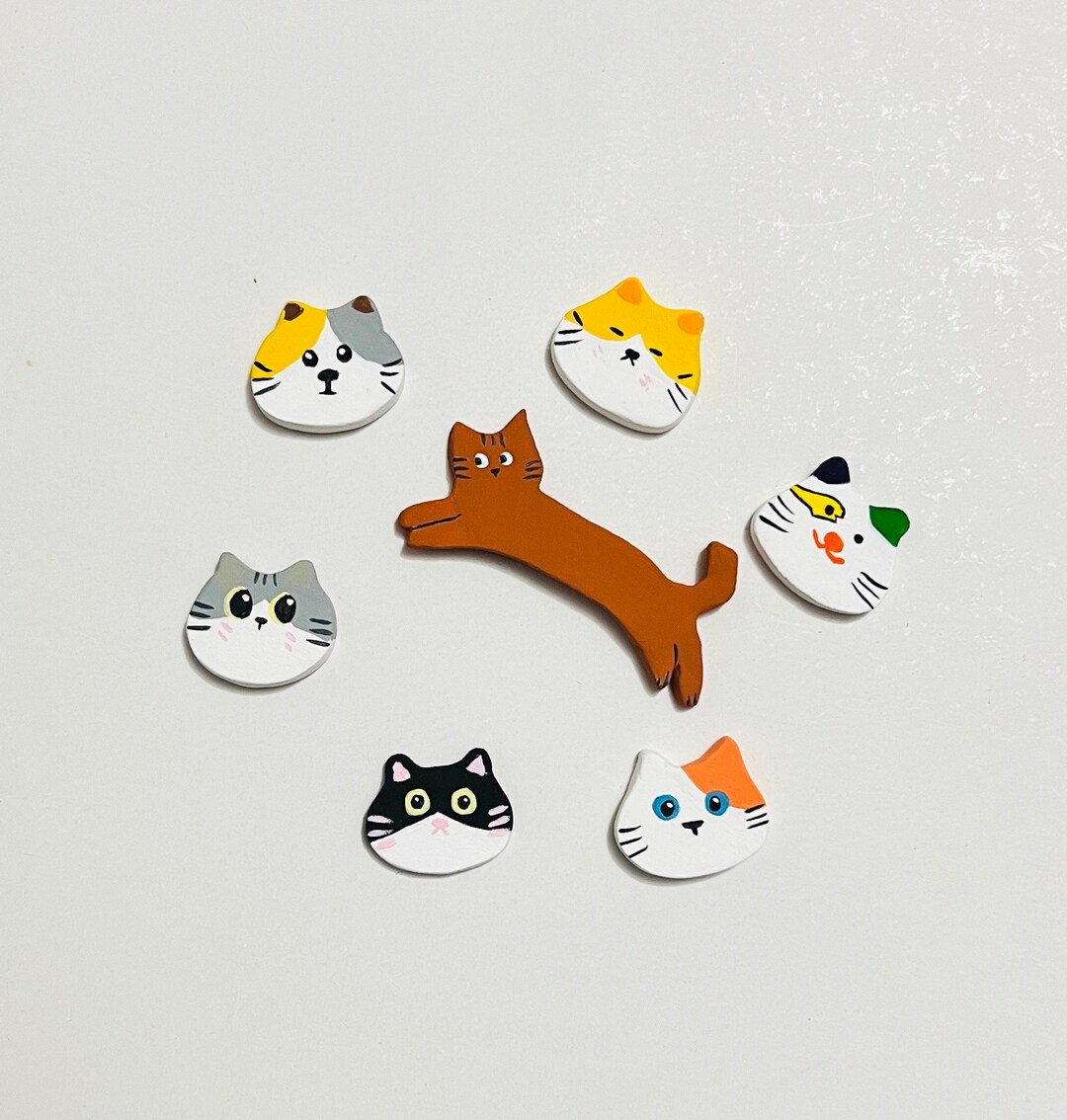 Cute Cat Magnet, Fridge Magnet, Kitchen Decor, Cat Decor, Pet Decor ...