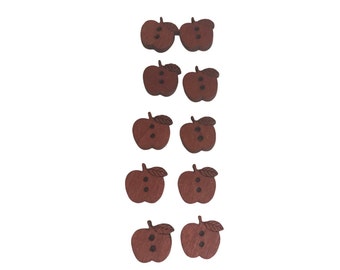 Wooden Apple Buttons - Etsy