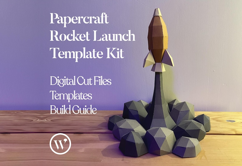 Papercraft Rocket Launch Template Kit - Etsy