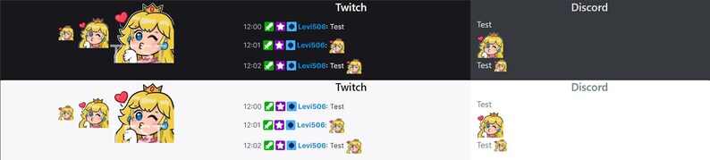 Twitch and Discord Premade Emote | Princess Peach Kissy Face | Live ...