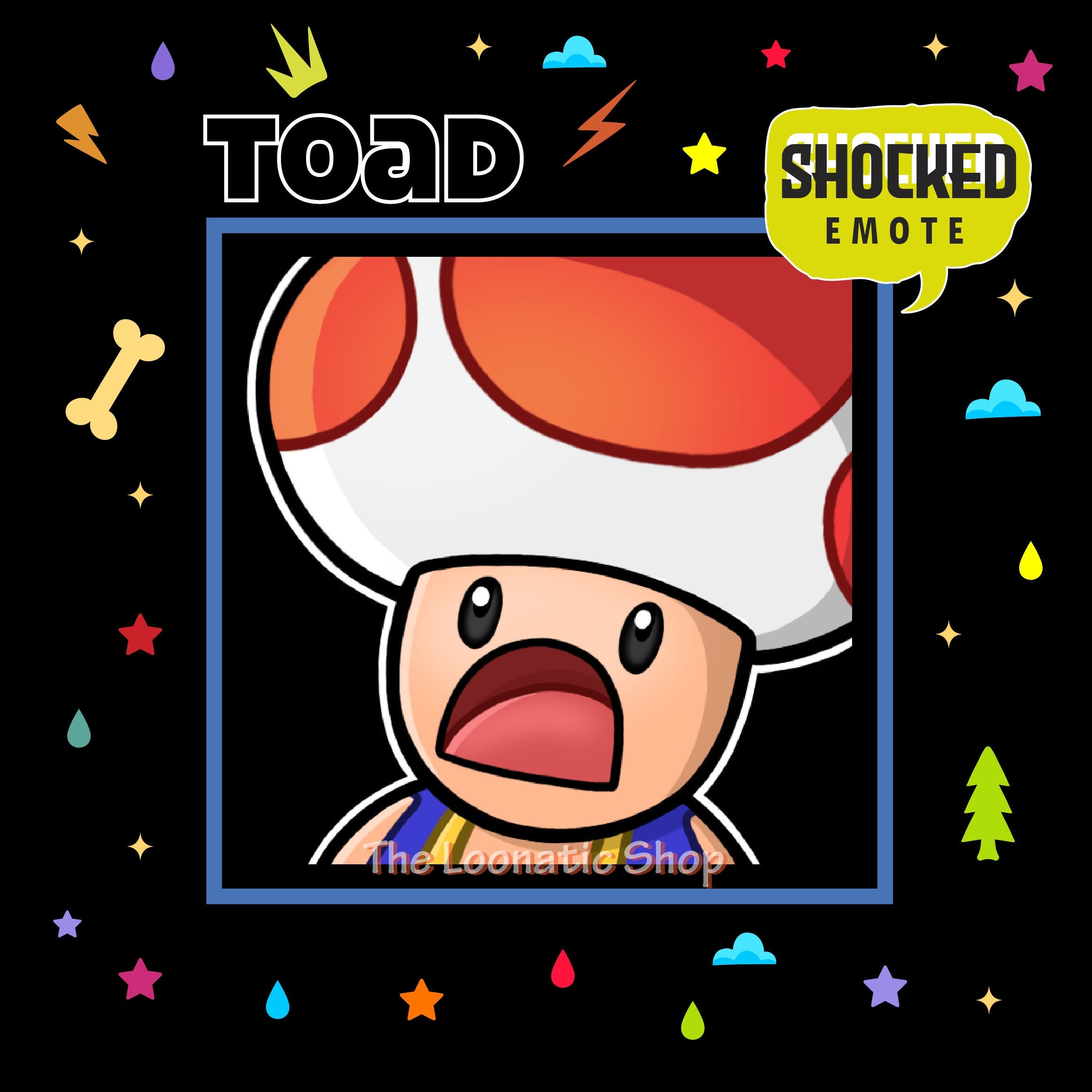 Twitch and Discord Premade Emote | Toad Shocked | Live Streaming Mario ...