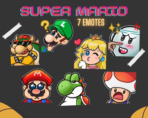 Twitch and Discord Premade Emotes Pack Super Mario Princess - Etsy