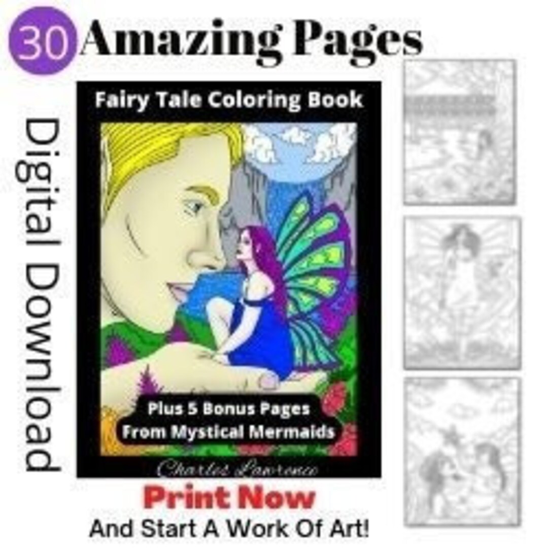 Printable Fairy Tale Coloring Book - Etsy