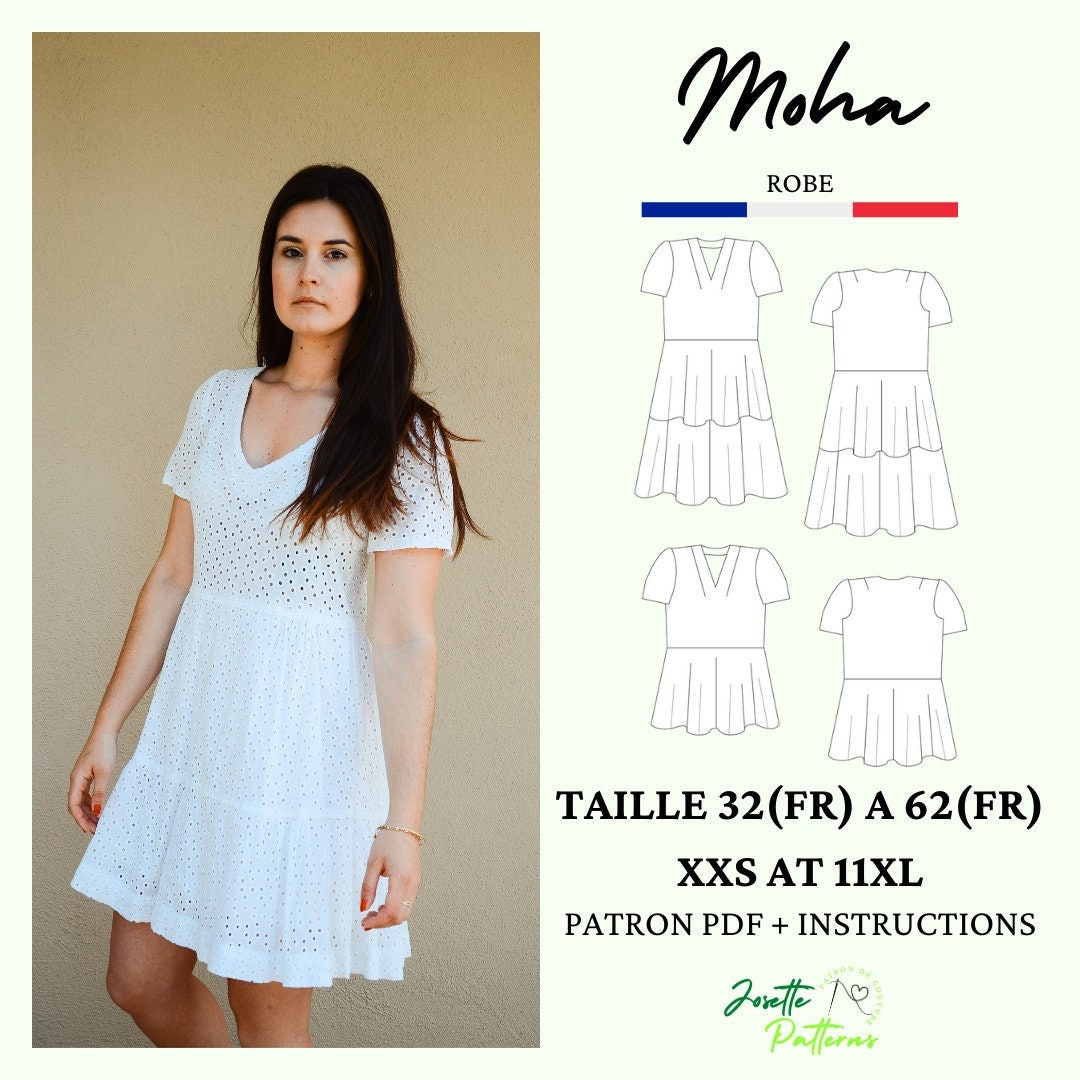 MOHA PDF Sewing Pattern, Ruffle Dress. - Etsy