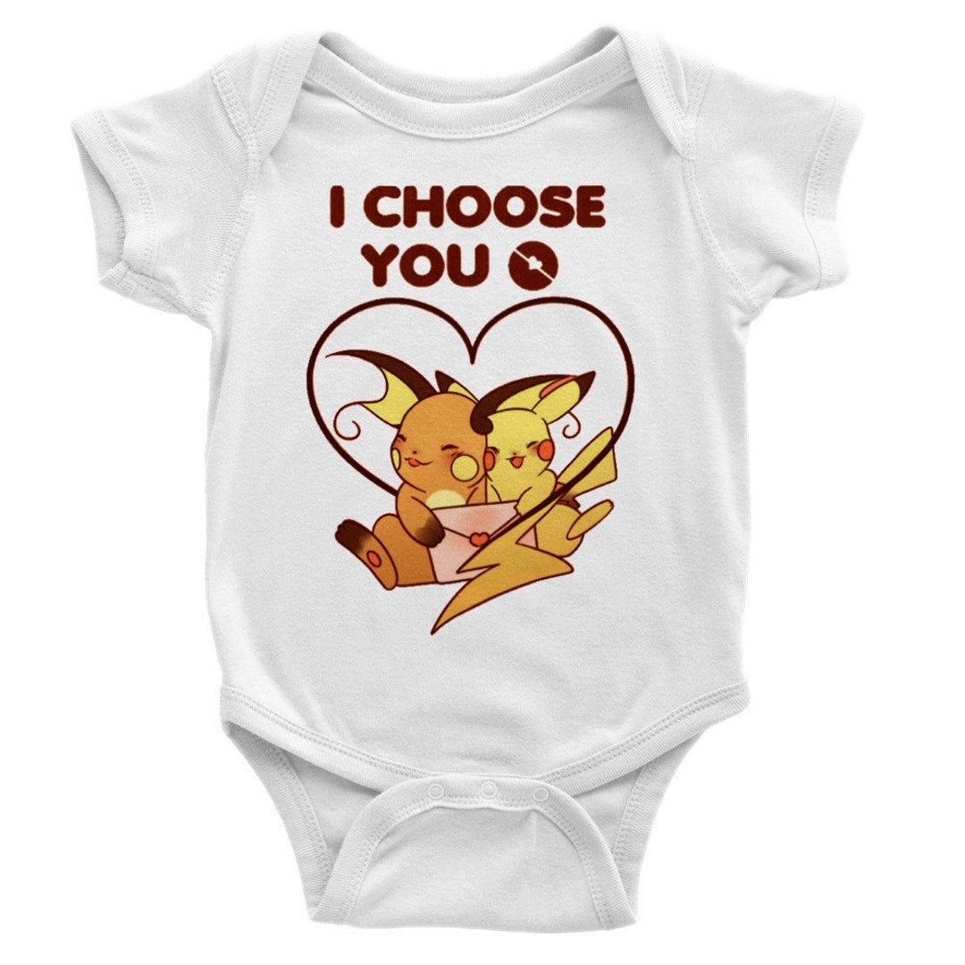 Pokemon Pikachu & Riachu I Choose You Slogan - Classic Baby Short ...