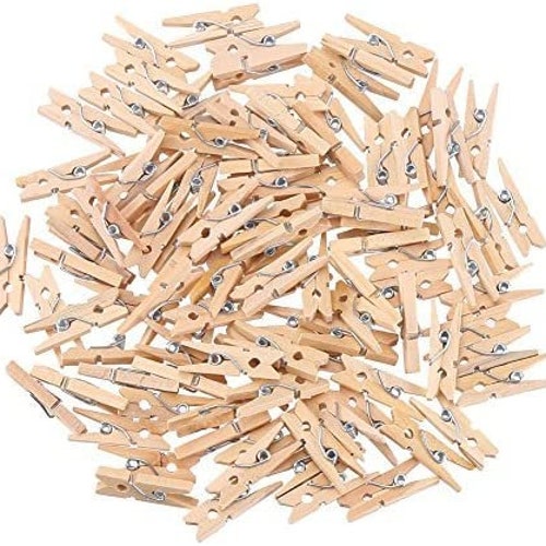 60 Mini Wooden Pegs 25mm Tiny Craft Wedding Hanging Photo - Etsy