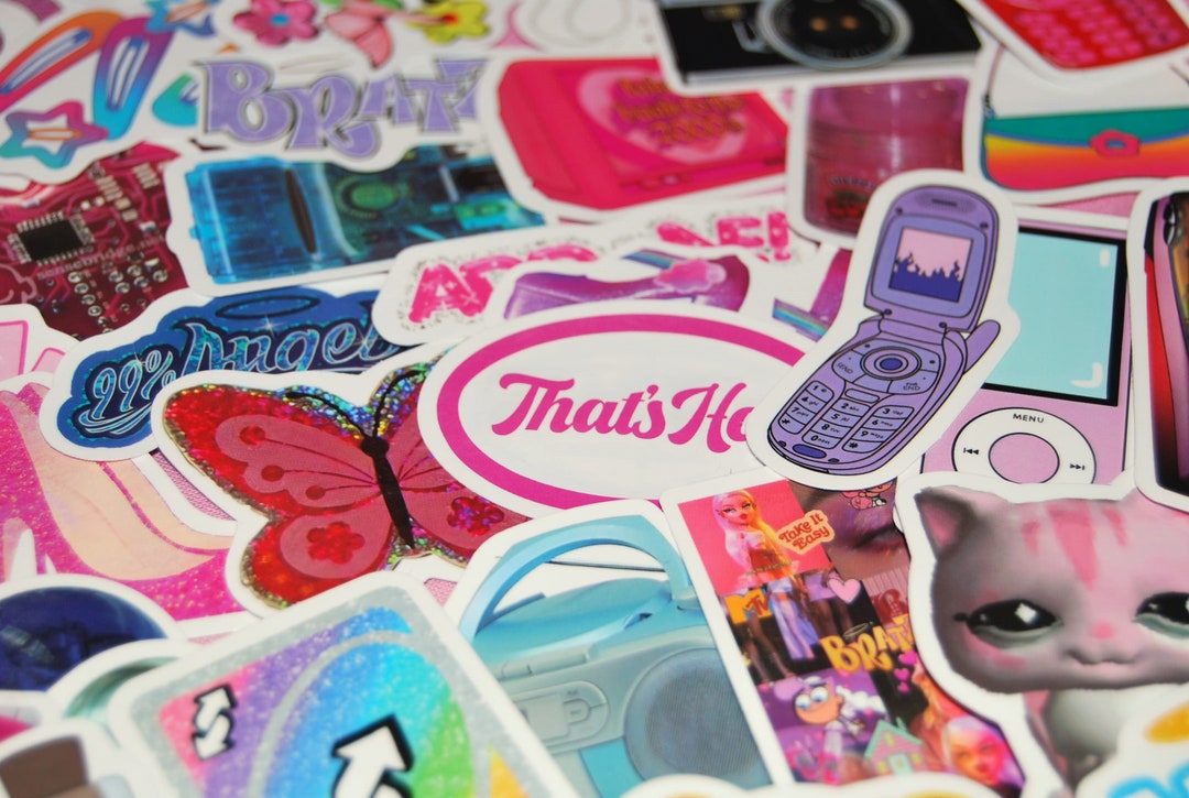Y2K Aesthetic Mystery 10pc Sticker Pack, Girly, Pink, Preppy, Lucky Dip ...