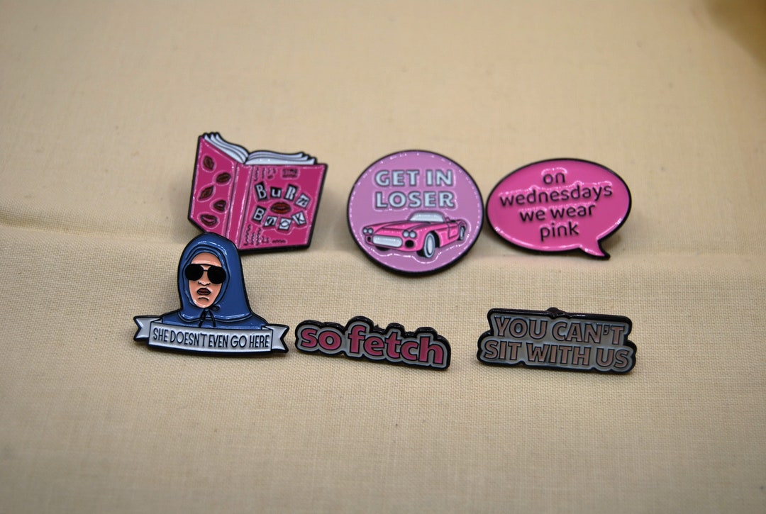 Mean Girls Motif Enamel Pin Badges, Movies, Pink, Noughties, Nostalgic ...
