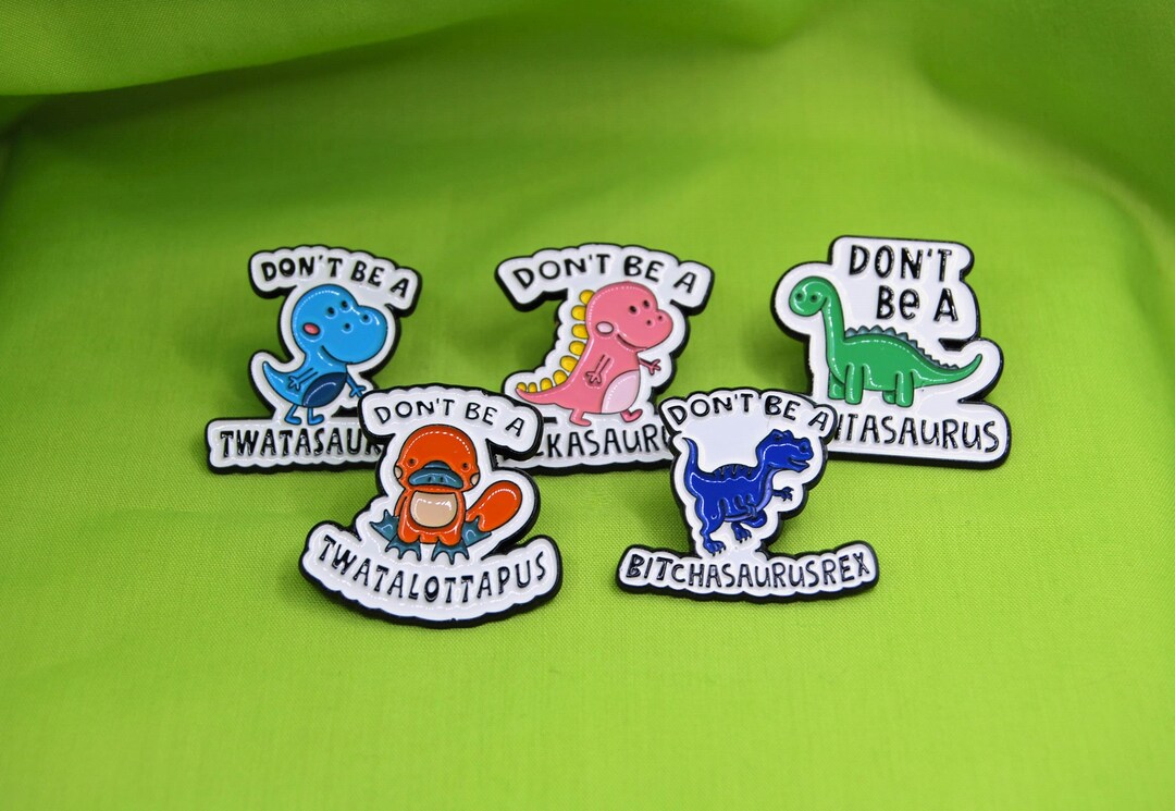 Adult Humour Funny Dinosaur Enamel Pin Badges, Gift, Novelty, Joke. - Etsy