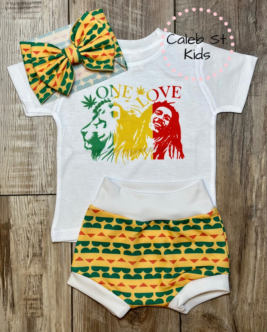 One Love Rasta Baby and Toddler Complete Set Outfit / Bummies / Marley ...